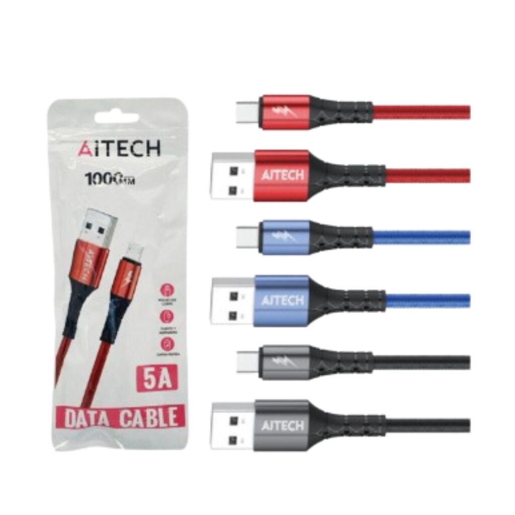 CABLE USB AITECH MALLADO CARGA RAPIDA 5A TIPO C 1000MM – Paio